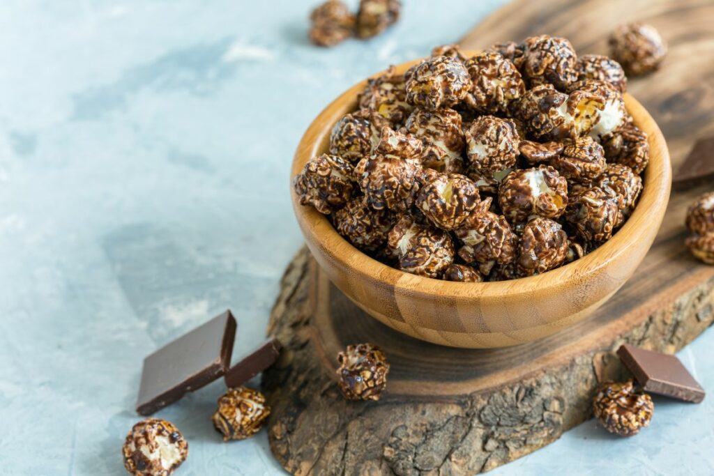 Chocolate Peanut Butter Popcorn - What Kate Baked